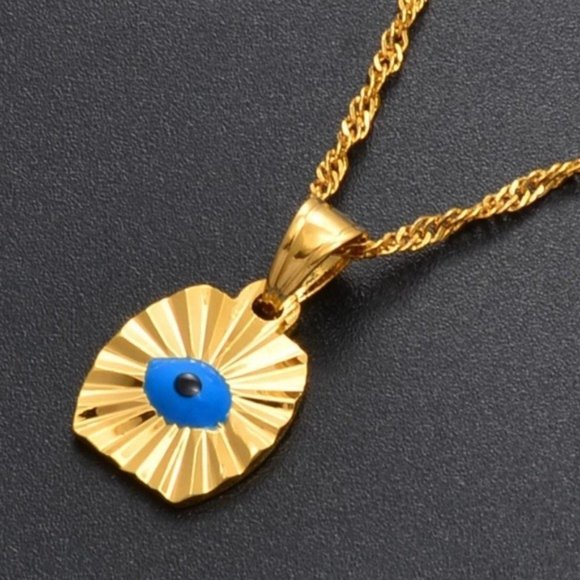 Jewelry | New Evil Eye Gold Chain Gold Pendant Necklace | Poshmark